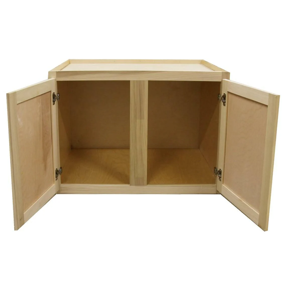 Kitchen Wall Cabinet | Unfinished Poplar | Shaker Style | 33x24x12 in ...