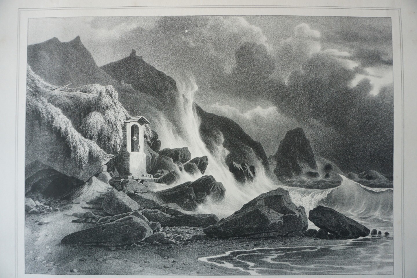 Karl Eduard BIERMANN (1803-1892) GRANDE LITHO PAYSAGE MARINE MER ...