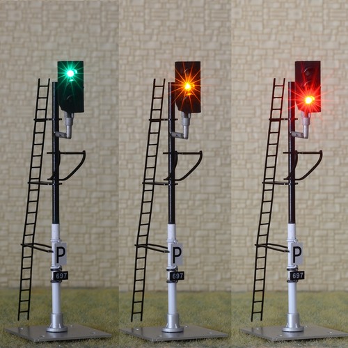1 x HO scale model railroad European block signal light 3 aspects metal ...