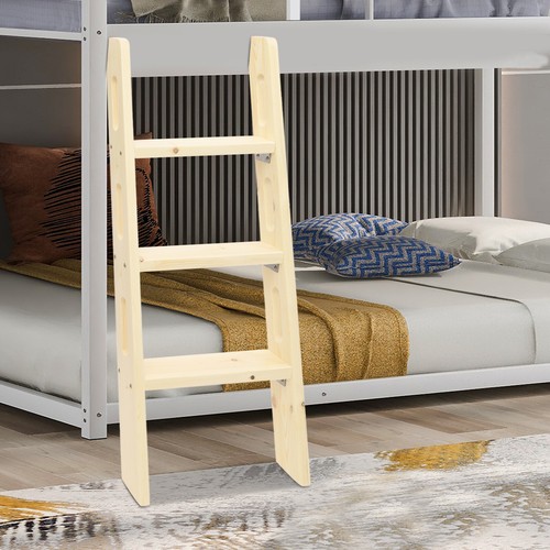 3 Steps Solid Wood Bed Ladder 38.03inch Durable Step Ladder for Dorm ...