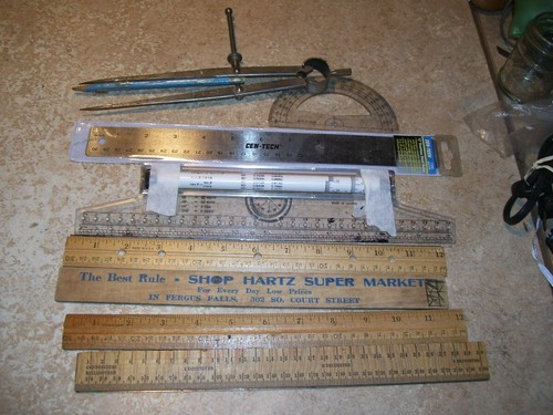 Vintage Rulers Wood Stainless Steel Fergus Falls MN Hartz Cen Tech ...