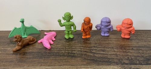 Lot Of 7 Vintage Diener Rubber Eraser Figures Robot Alligator Monster ...