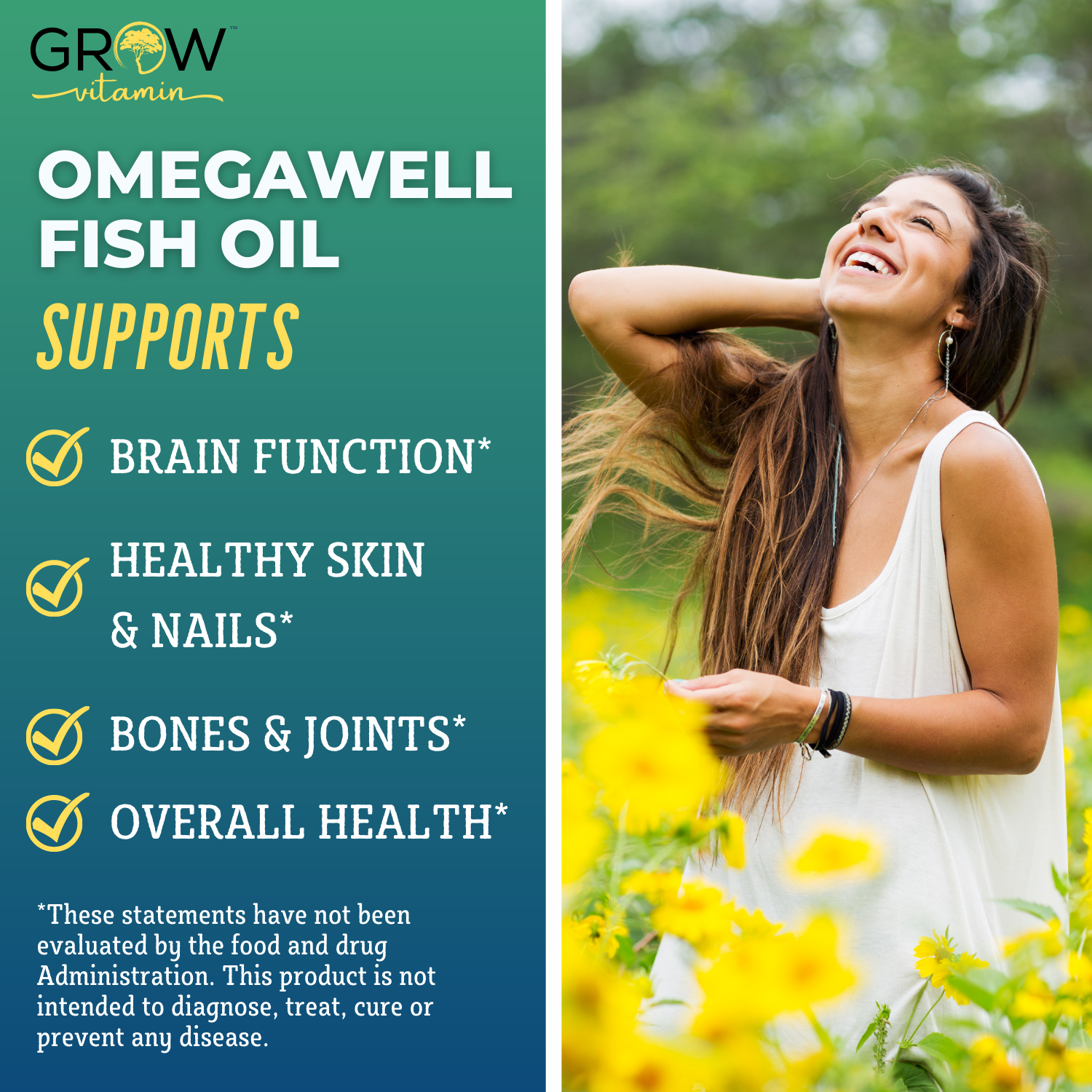 Grow Vitamin Omega 3 Fish Oil - 2,000mg, Extra Strength, Coated for 3x ...