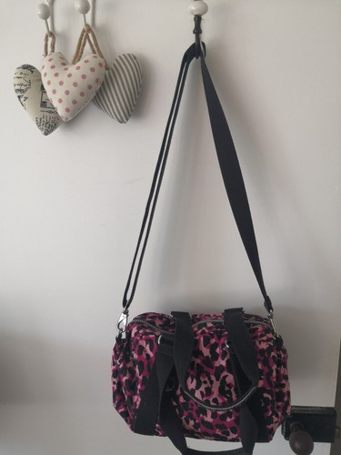 KIPLING WOMEN'S PINK MULTI LEOPARD PRINT SHOULDER BAG WITH CROSS BODY ...