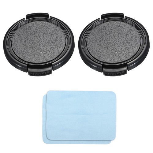 2Pcs 46mm Thread Lens Sides Pinch Front Lens Cover Camera Lens Cap ...