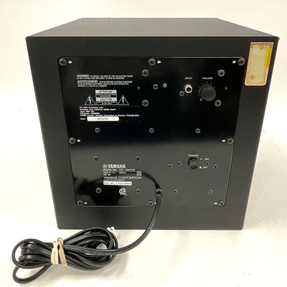 Yamaha YST-SW012 Powered Home Theater Subwoofer | eBay