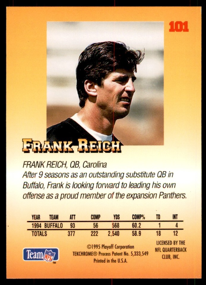 1995 Playoff Frank Reich Football Cards #101 | eBay