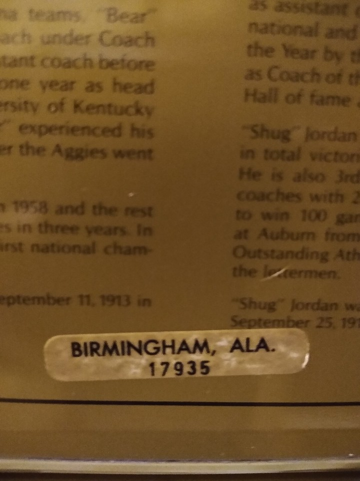 Alabama vs Auburn Coca Cola Tray Bear Bryant Shug Jordan College ...