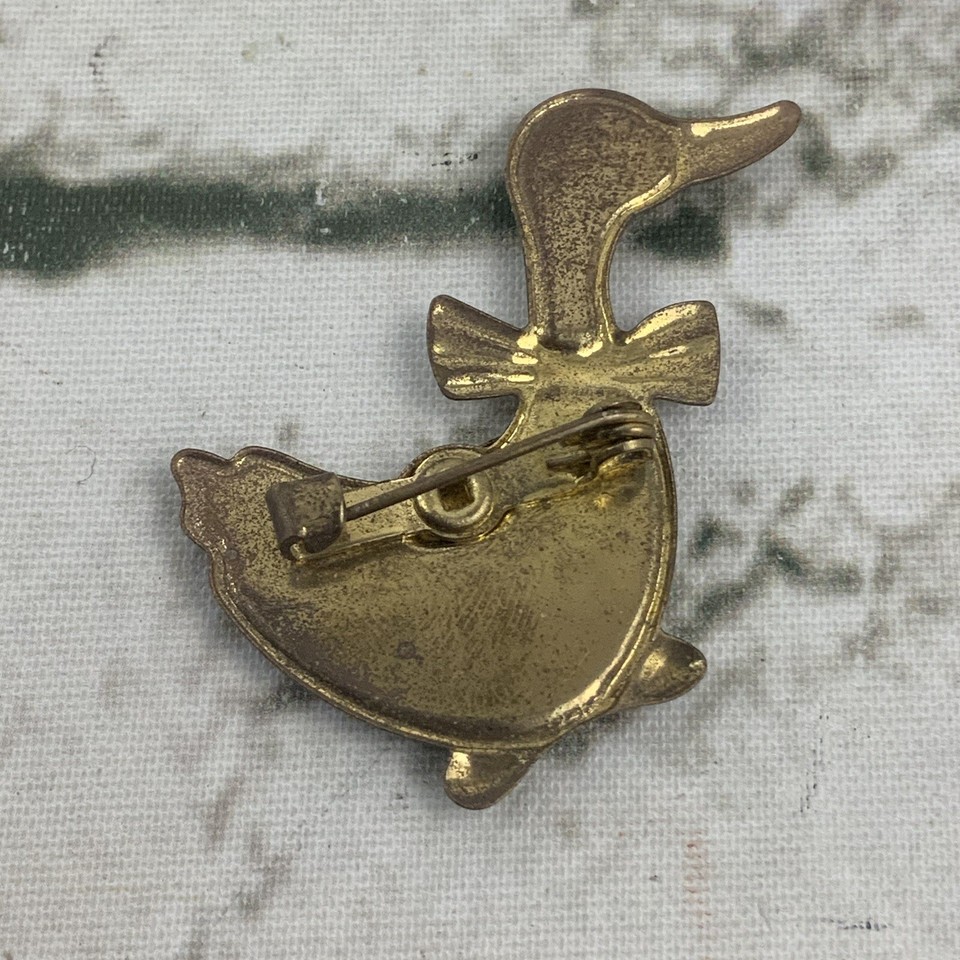 Fancy Goose Brooch Vintage 90’s Retro Blue Enamel Gold Toned Fashion ...