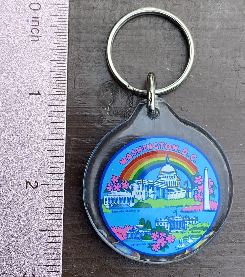 Washington DC Acrylic Key Ring with Many Landmarks Keychain Tourist ...