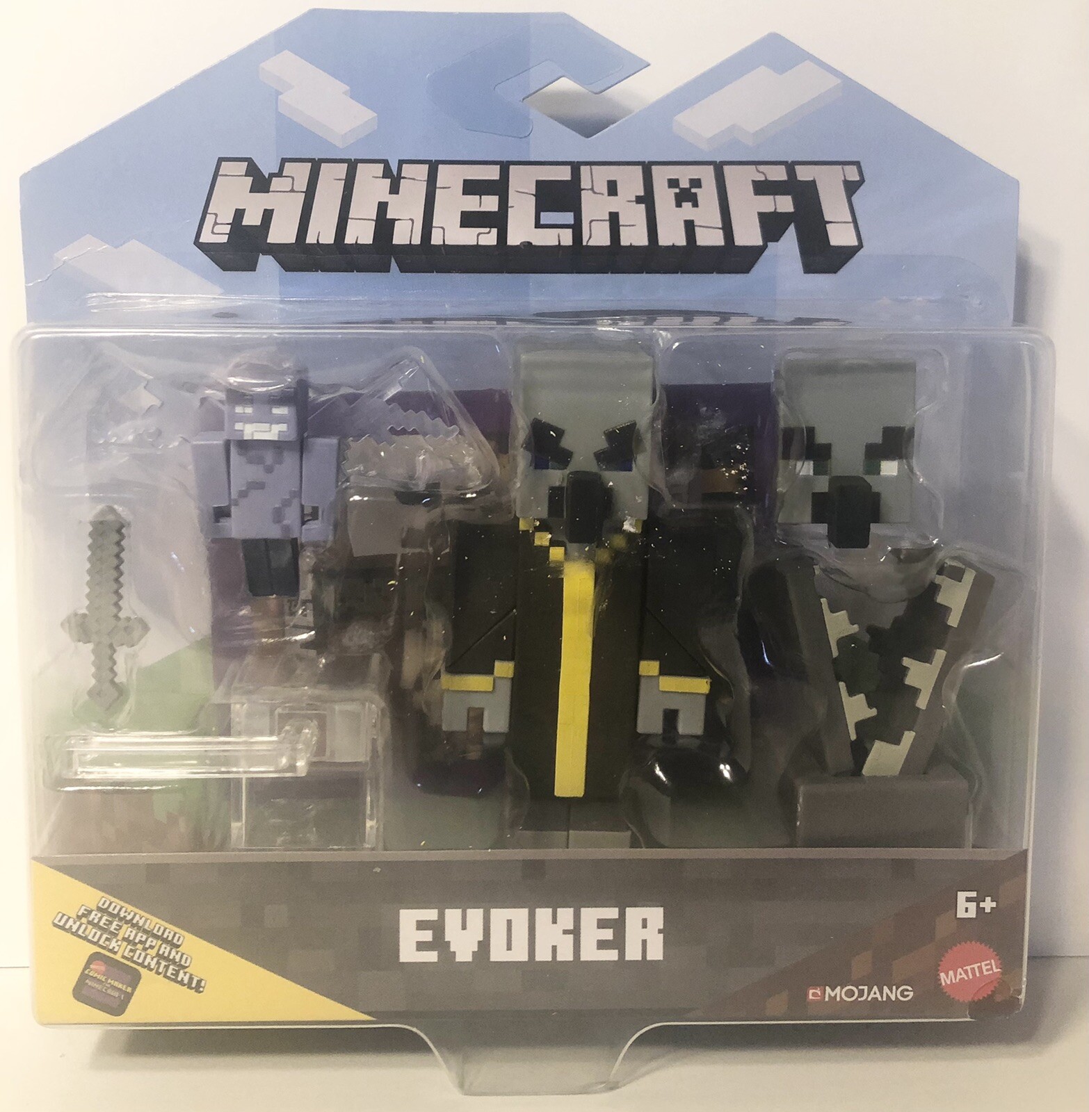 Mattel Minecraft Comic Maker EVOKER Action Figure Set Sword Toy Steve ...