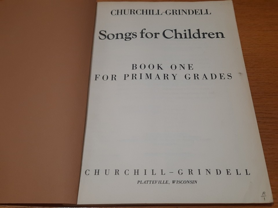 Songs for Children Book One for Primary Grades by Churchill-Grindell ...