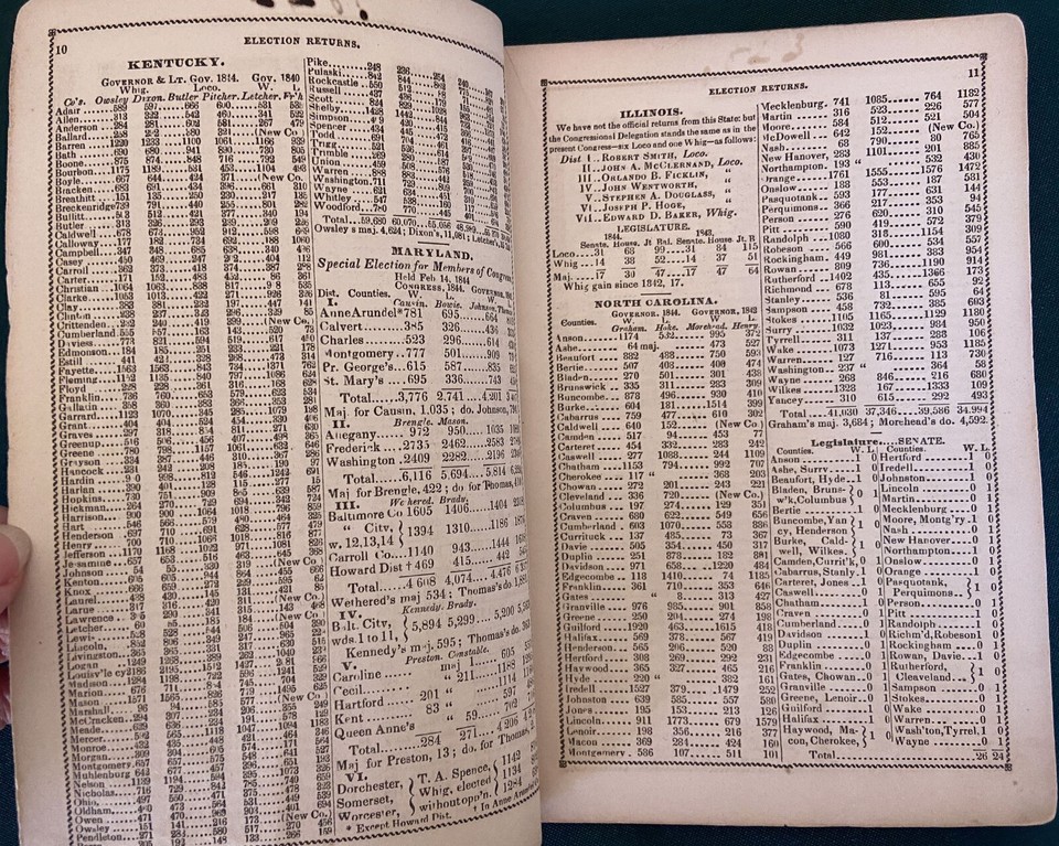 1843 Original Election Returns by State +1840 Popular Vote for ...