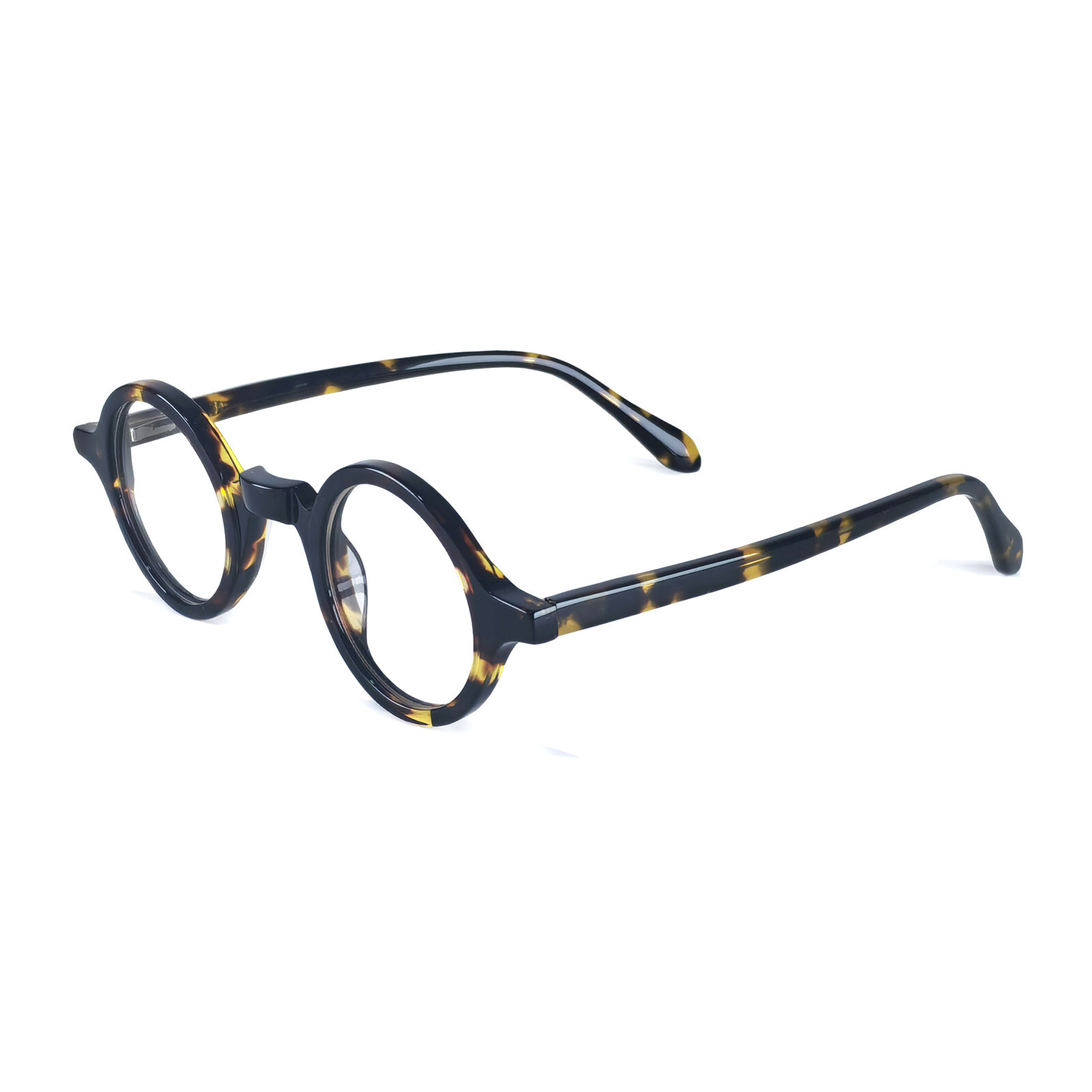 Small Round Acetate Eyeglass frames Retro Full Rim Leopard Glasses ...
