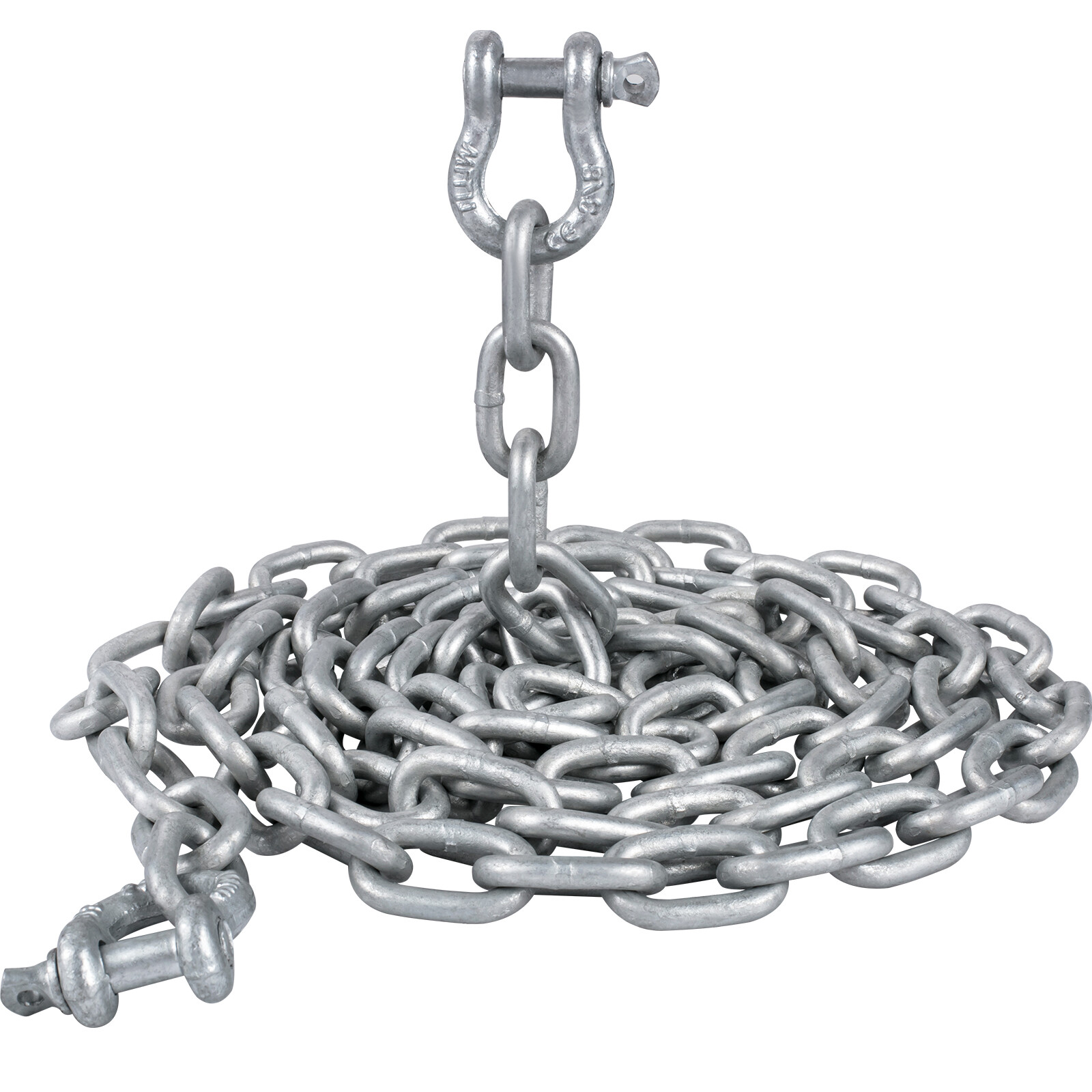 VEVOR Anchor Chain Boat Anchor Chain Galvanized Chain 10'x 5/16" Two ...