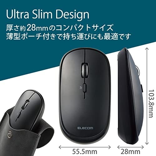 ELECOM Mouse Bluetooth Wireless Mouse Slint Quiet Thin Mobile 4 Button ...