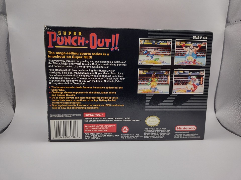 Super Punch Out (Super Nintendo Authentic BOX Inner Case Inserts ONLY ...