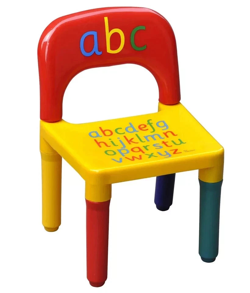 Kids Table and Chair ABC Set Plastic Alphabet Children Toddlers School ...