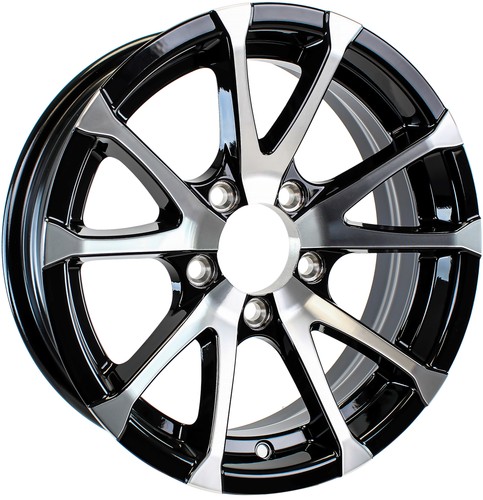 eCustomrim Aluminum Trailer Wheel 15X6 15" Rim Black Machined 5 Lug ...
