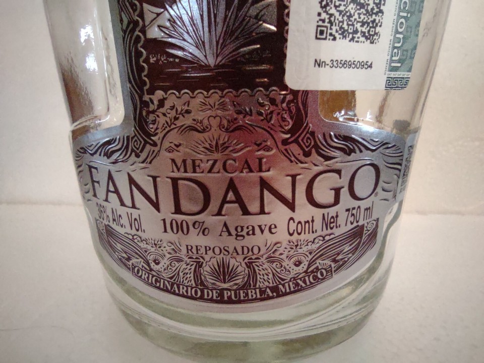 Fandango 100% Agave Mezcal Reposado Tequila Empty Glass Bottle 750mL | eBay