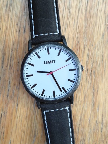 Limit Men's quartz black case black leather strap watch | eBay