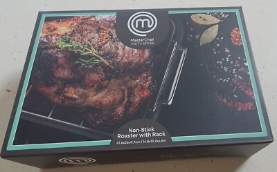MasterChef Non Stick Roaster with Rack Roasting Tray Pan Oven Baking ...