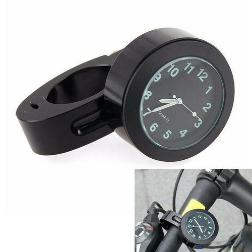 Motorcycle Bike Waterproof Black Dial Handlebar Clock Watch Univ | eBay ...