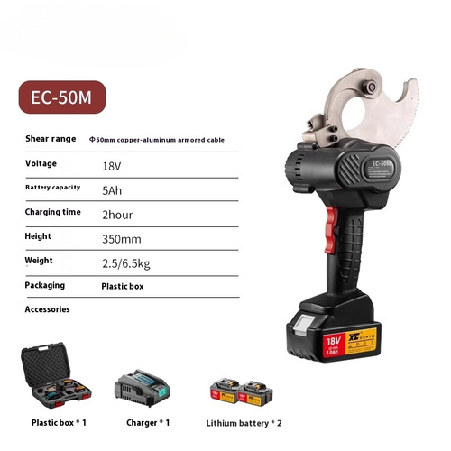 Electric Cable Cutter Gear Scissors Rechargeable Ratchet Cord Cutters ...