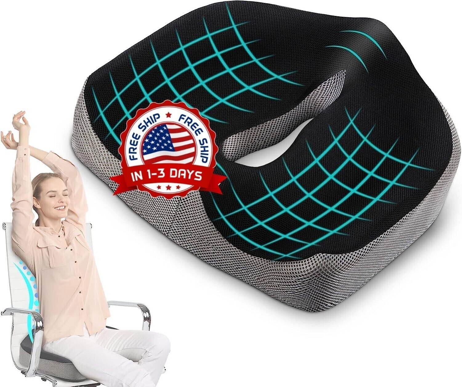 Seat Cushion Orthopedic Pillow for Sciatica Prostate Tailbone ...