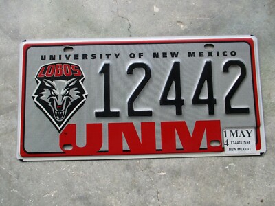 New Mexico USA 2014 University of N.M. license plate # 12442 | eBay