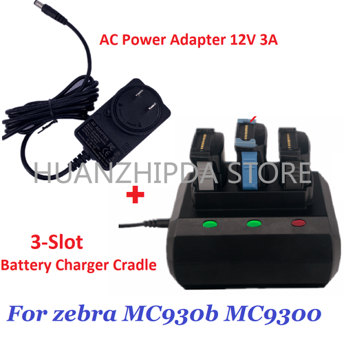 Battery Charging Cradle 3-Slot For Zebra MC9300 MC930B With Adapter ...