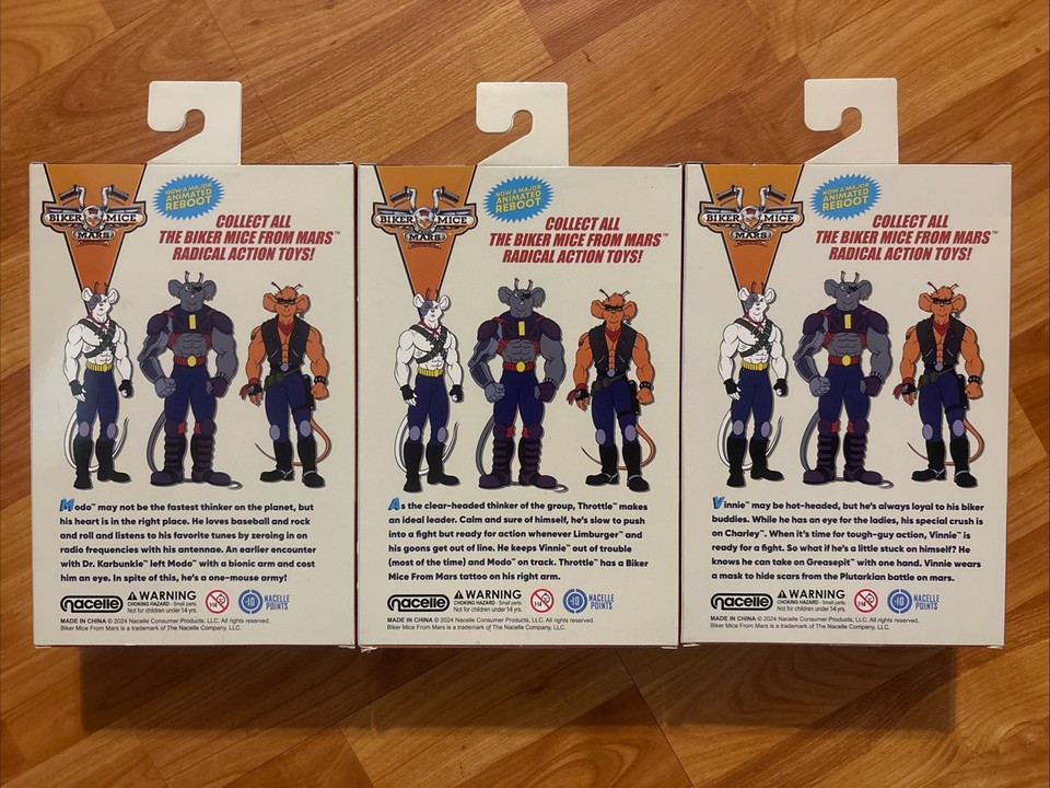BIKER MICE FROM MARS COMPLETE SET VINNIE THROTTLE MODO New 2024 Sealed ...
