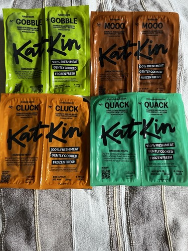 KatKin Fresh Cat Food 24 Frozen Packs, Cluck, Gobble, Quack, Moo ...