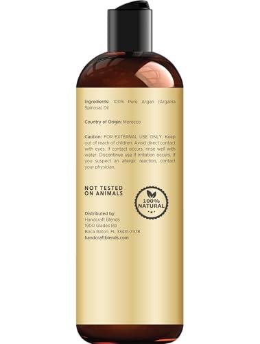 Handcraft Blends Moroccan Argan Oil - 8 Fl Oz - 100% Pure and Natural ...
