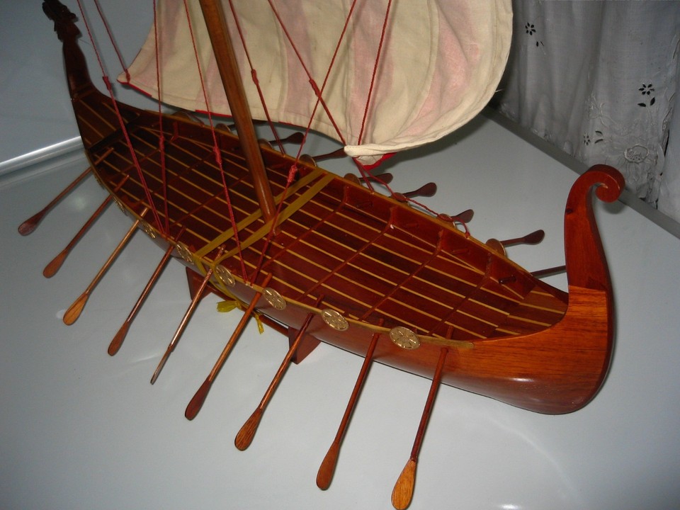 Viking Dragon boat high quality hand made wooden model ship 32" | eBay