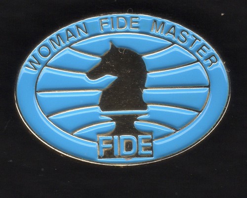 INTERNATIONAL CHESS FEDERATION (FIDE) WOMAN FIDE MASTER PIN. CELESTIAL ...