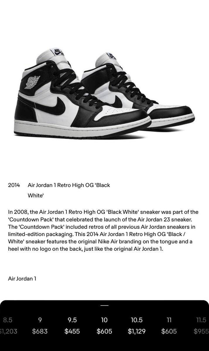 ✓ NEW Nike Air Jordan 1 Retro High OG Black White 2014 SIZE ✓ NEW Nike Air Jordan 1 Retro High OG Black White 2014 SIZE