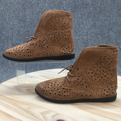 Rouge Boots Womens 10 Chukka Brown Lace Up Perforated Casual Comfort ...