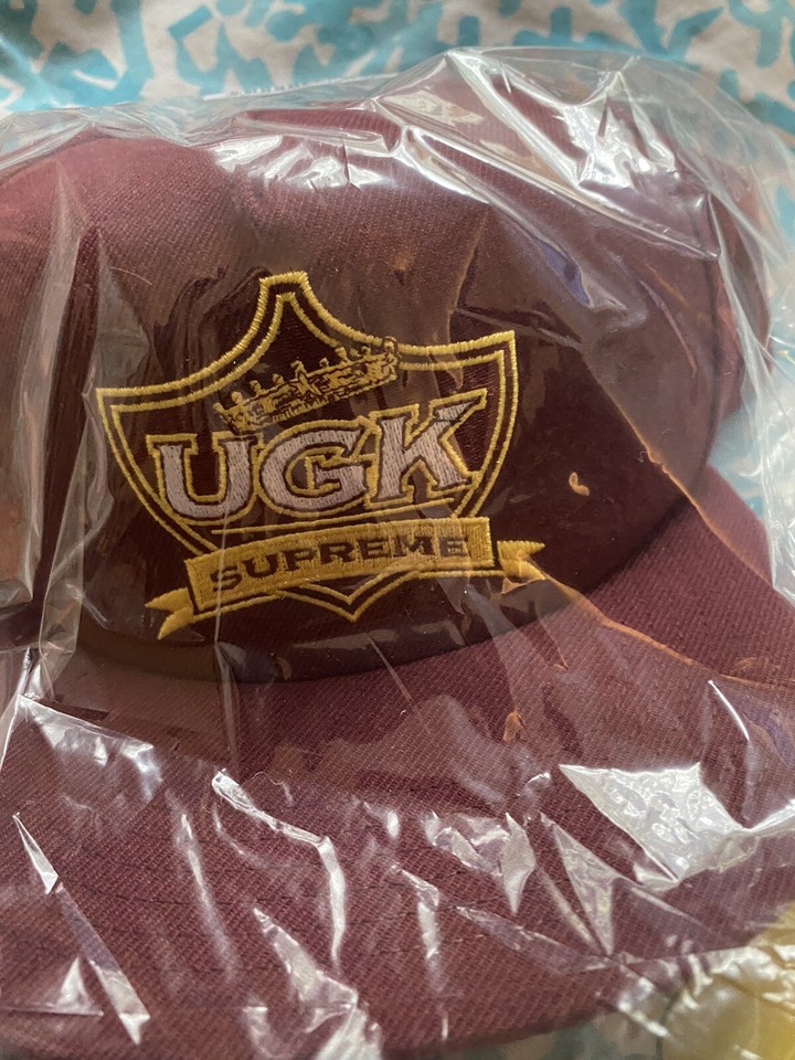 Supreme UGK Embroidered 5 Panel SnapBack Hat Dark Red Burgundy In Hand ...
