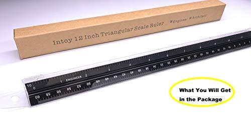12 Inch Triangular Engineer Scale Ruler Anodized Solid Aluminum Core ...