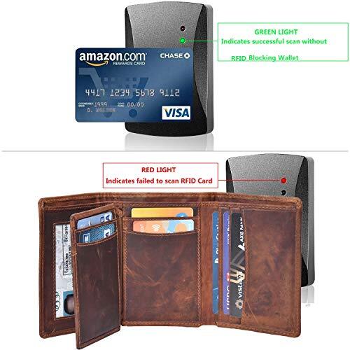 Valenchi RFID Leather Trifold Wallet with 9 card slots,2 Note Cognac ...