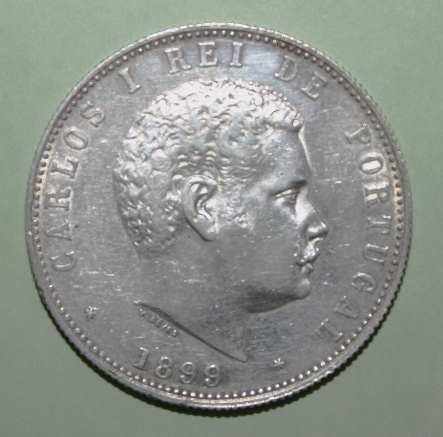 S10 - Portugal 1000 Reis 1899 Almost Uncirculated+ Large Silver Coin ...