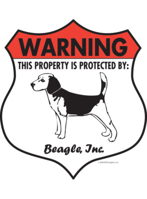 Warning! Beagle Property Protected - Beware Dog Aluminum Dog Sign - 7 ...