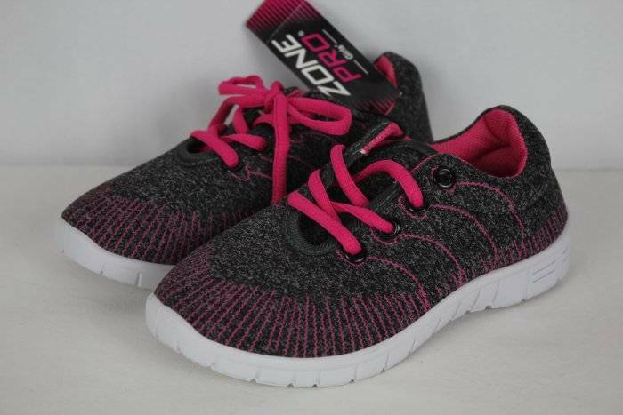 NEW Girls Tennis Shoes Size 3 Gray Pink Lace Up Sneakers Athletic ...