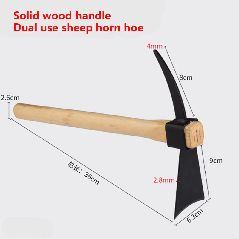 1pcs Wooden Handle Gardening Hoe Steel Garden Hand Weeding Dig Hoe Tool ...