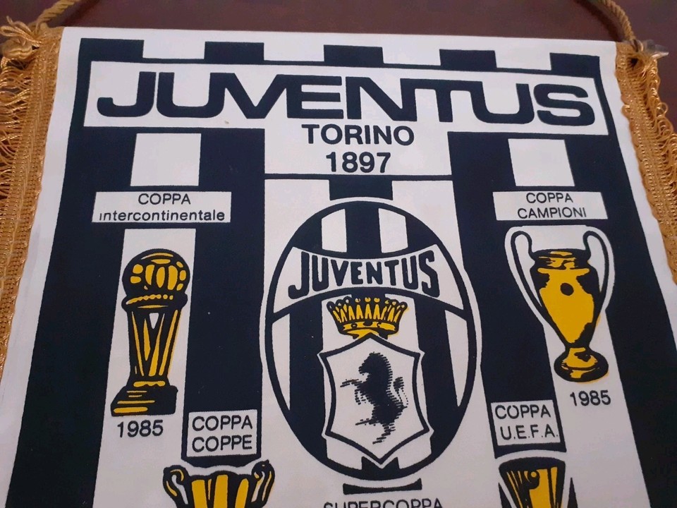 GAGLIARDETTO PENNANT VINTAGE '80 FOOTBALL CALCIO JUVENTUS. UFFICIALE AI ...