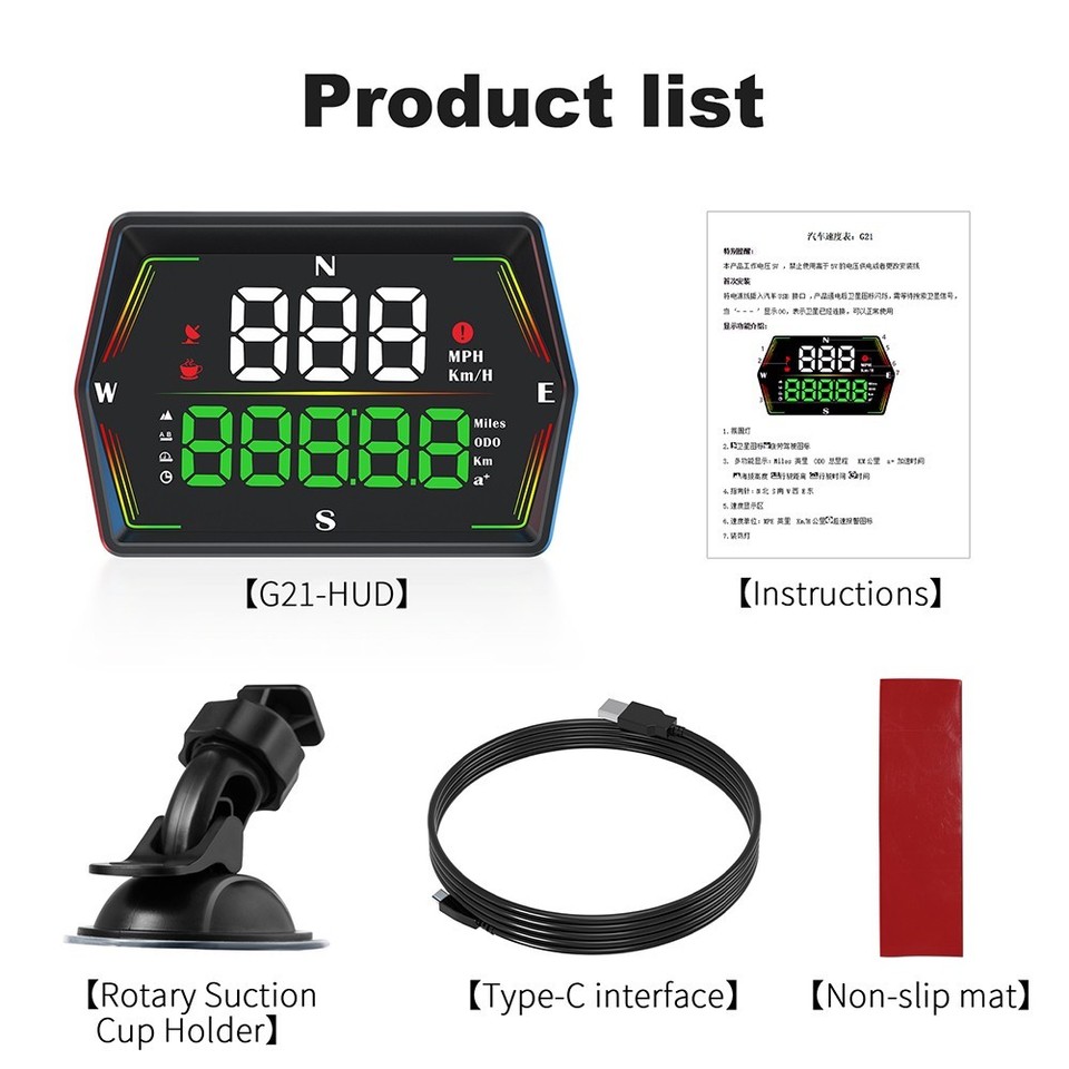 Compact and Lightweight 3 5 Multifunctional Car Speed Monitor for Safe ...