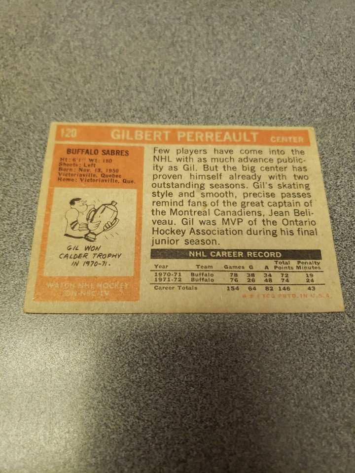 1972-73 Topps Gilbert Perreault Hockey Cards #120 | eBay