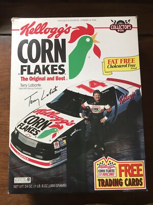 1994 Kellogg's Corn Flakes Racing w/ Terry Labonte Empty 24 oz Cereal ...