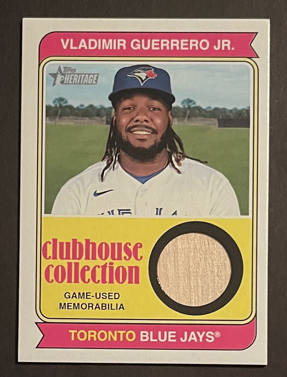 2023 TOPPS HERITAGE VLADIMIR GUERRERO JR CLUBHOUSE COLLECTION BAT HIGH ...